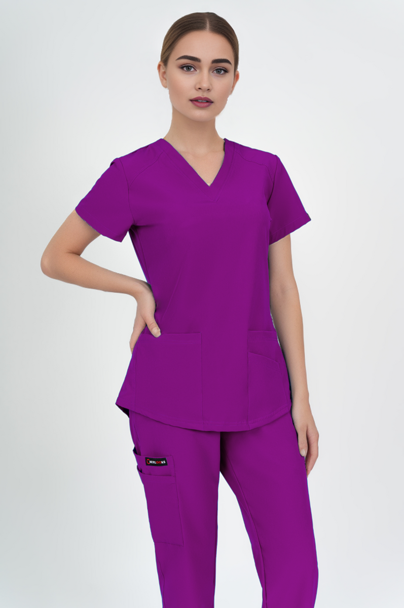 Pijama Quirurgica Scrub Mujer Antifluidos Violeta - Envío Gratis! – Cherlooks